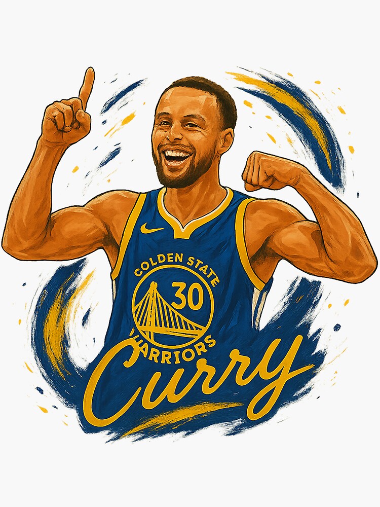 "Steph Curry Golden State Warriors Artwork – NBA Legend #30" Sticker ...
