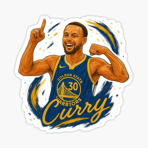 "Steph Curry Golden State Warriors Artwork – NBA Legend #30" Sticker ...