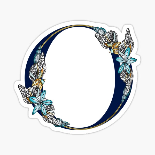"Letter O - Navy uppercase Alphabet, sea life, seashells, ocean ...
