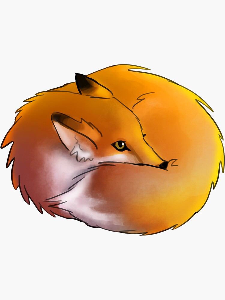 "Red Fox Ball" Sticker for Sale by AshOakMaple | Redbubble