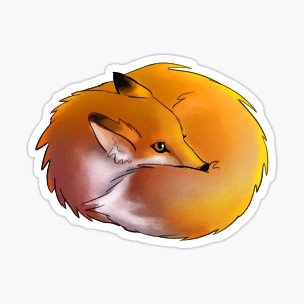"Red Fox Ball" Sticker for Sale by AshOakMaple | Redbubble