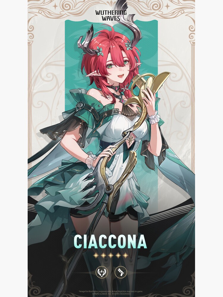 "Ciaccona Official Poster, Wuthering Waves (WuWa)" Sticker by Demray ...