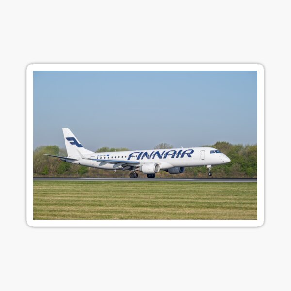"Finnair Embraer E190LR OH-LKG HEL to MAN" Sticker for Sale by Start ...