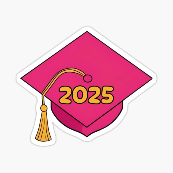 "2025 Graduation Cap Pink Y2K retro style" Sticker for Sale by ...