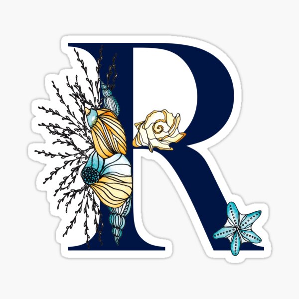 Pegatina for Sale con la obra «Letra R - Alfabeto mayúscula azul marino ...