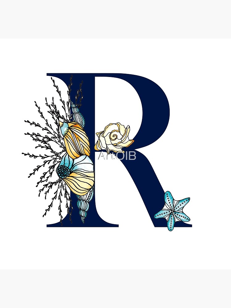 Lámina fotográfica «Letra R - Alfabeto mayúscula azul marino, vida ...