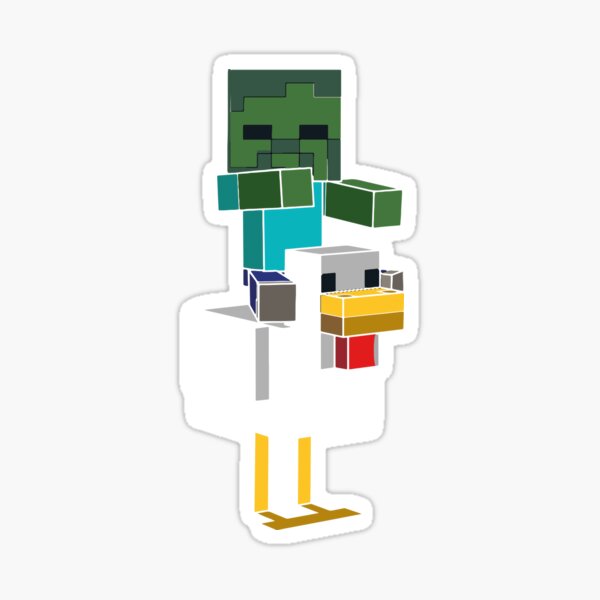 "Epic Chicken Jockey – Minecraft-Inspired Pixel Art" Sticker for Sale ...