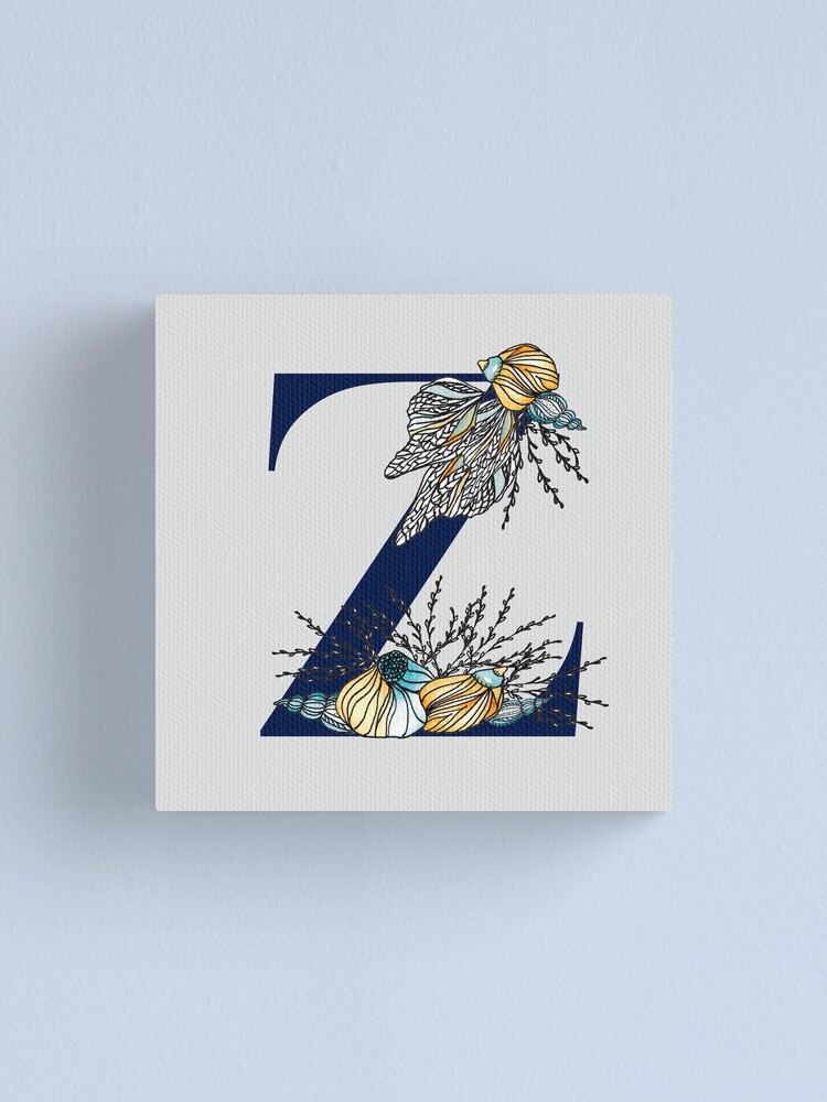 "Letter Z- Navy uppercase Alphabet, sea life, seashells, ocean ...