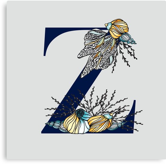 "Letter Z- Navy uppercase Alphabet, sea life, seashells, ocean ...