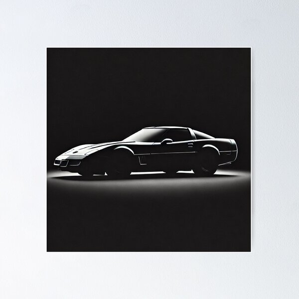 "C4 Corvette Silhouette " Poster for Sale by TheArtOfCar | Redbubble