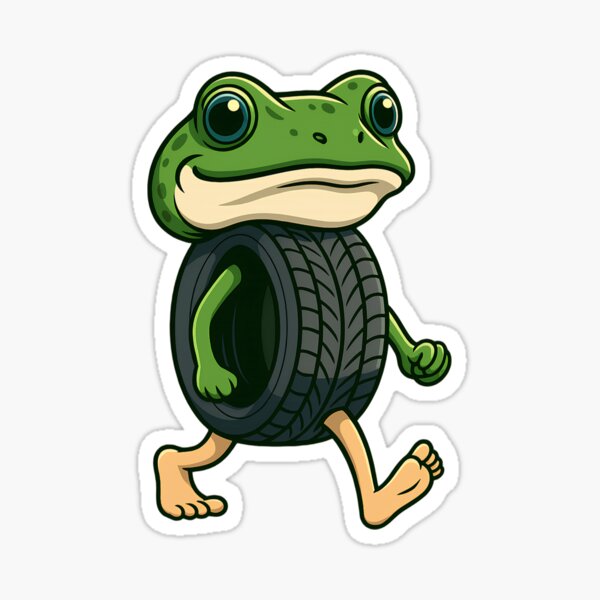 "Boneca Ambalabu Brain Rot – Walking Frog Tire Meme Sticker" Sticker ...