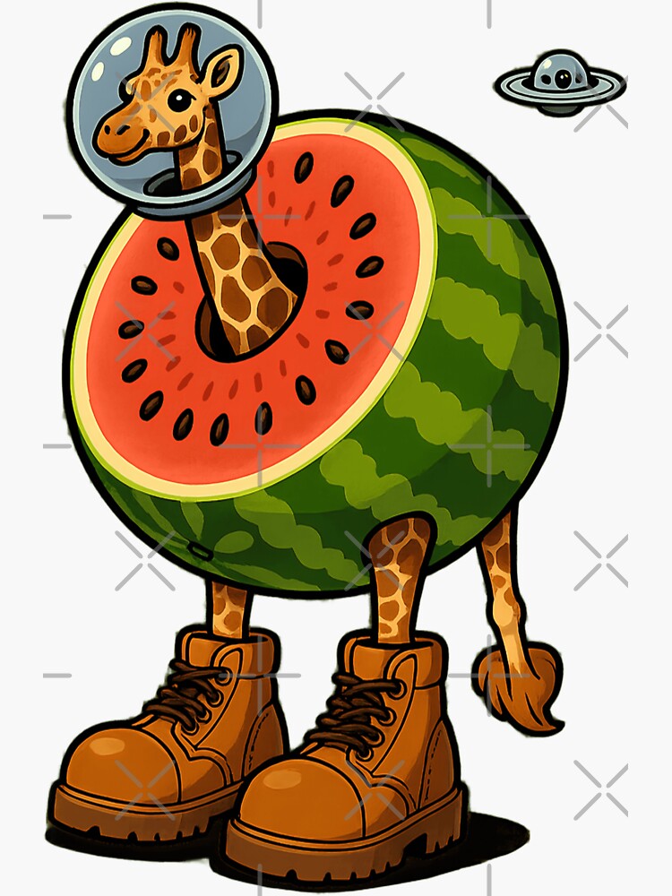 "Girafa Celestre Viaggio Agereste – Brain Rot Watermelon Giraffe ...