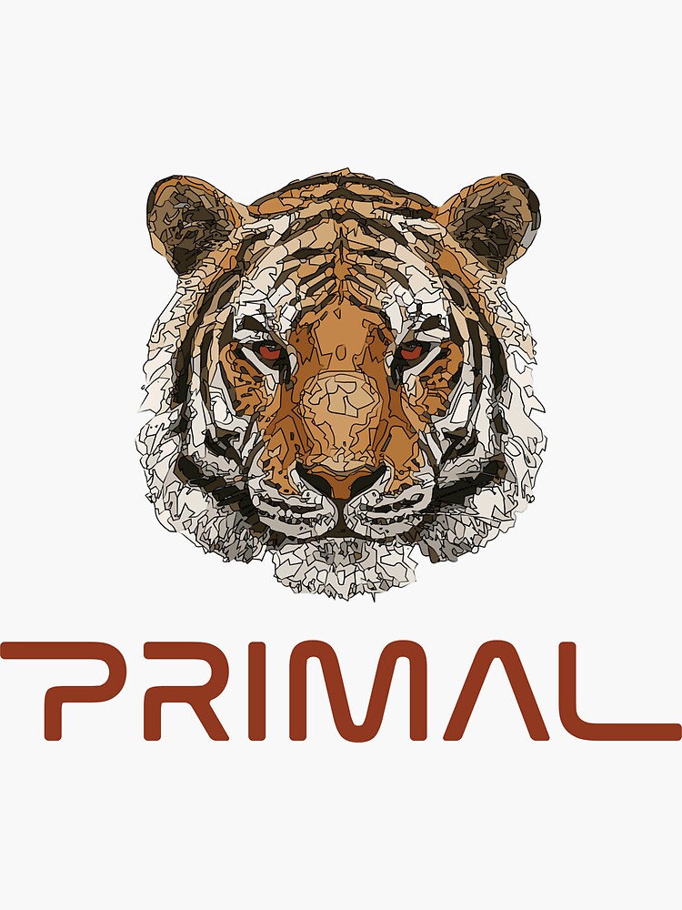 "Primal Tiger " Sticker by kmhess21 | Redbubble