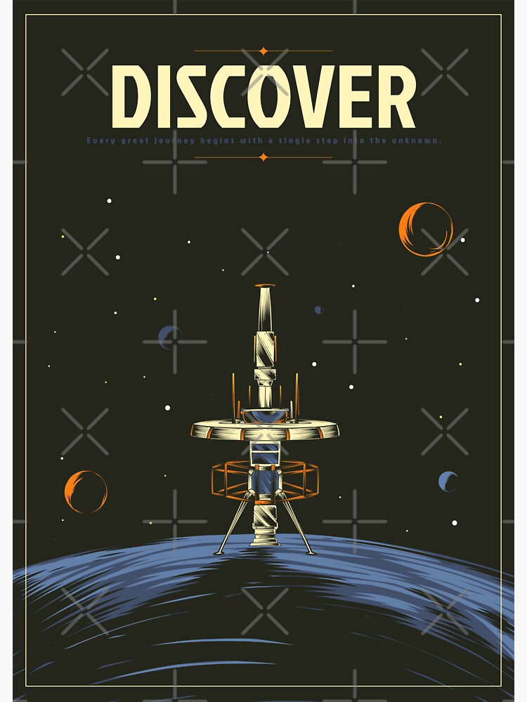 "DISCOVER – Interplanetary Landing Sci-Fi Poster" Sticker for Sale by ...