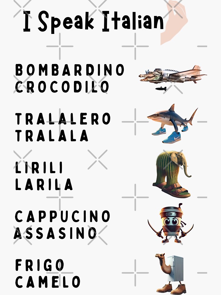 "i speak italian brainrot anomaly" Sticker for Sale by digilabs | Redbubble