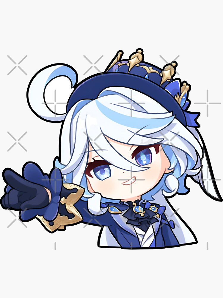 "Furina Meme Sticker Genshin Impact Furina Sticker Chibi" Sticker for ...