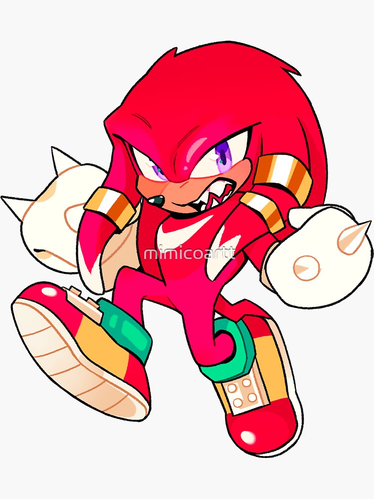 "Knuckles - Sonic the Hedgehog" Sticker by mimicoartt | Redbubble