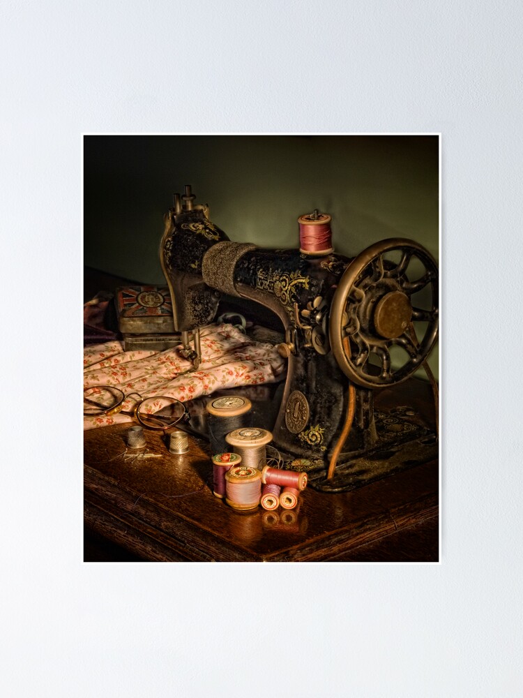 "vintage sewing machine" Poster for Sale by utherpen | Redbubble