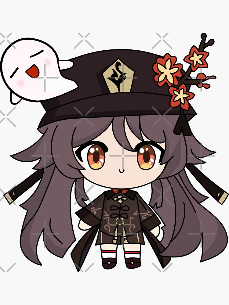 "Chibi Genshin Hutao" Sticker for Sale by chibicrayon | Redbubble