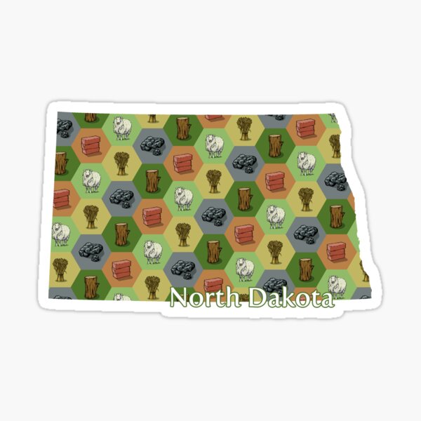"Classic Board Game Resource Map of North Dakota with State Name ...