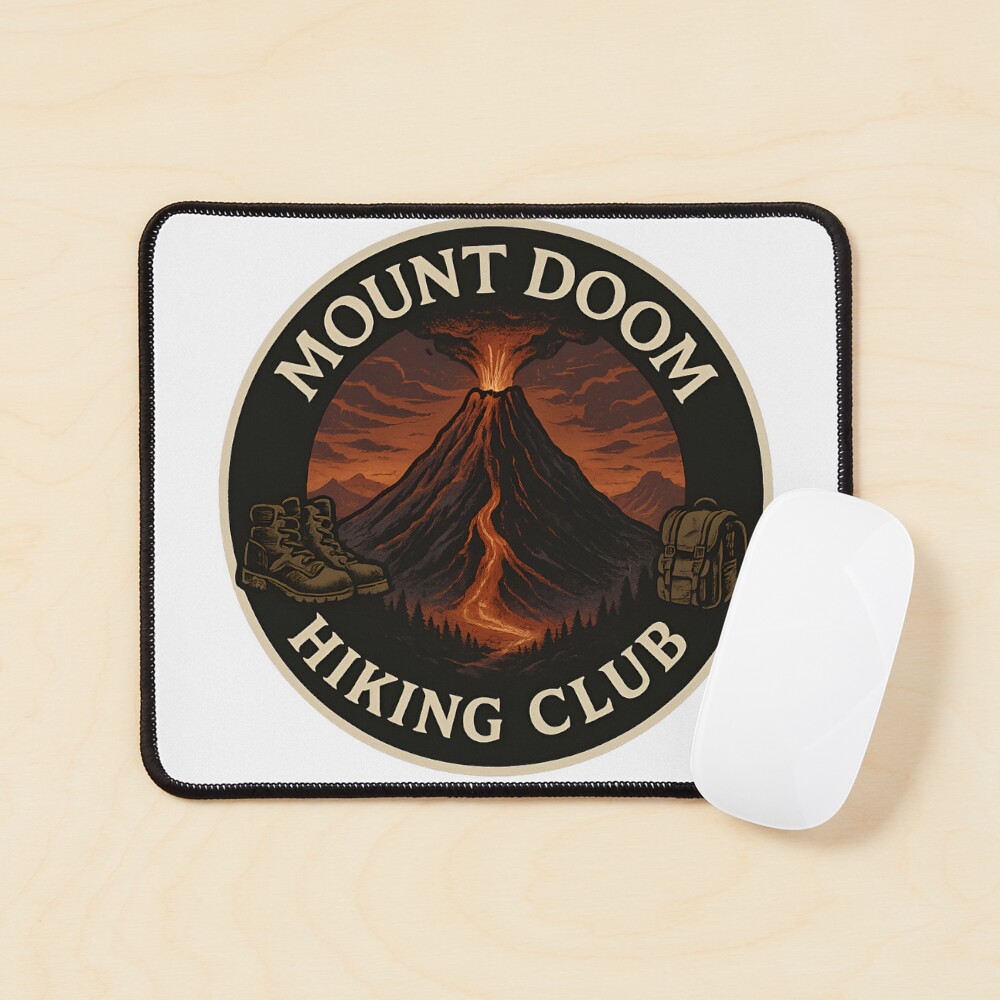"Mount doom hiking club tolkien fantasy" Sticker by MPAlex | Redbubble