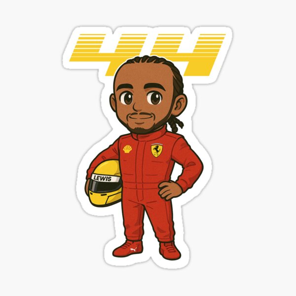 "Lewis Hamilton 44 – Ferrari 2025 Chibi Sticker" Sticker for Sale by ...