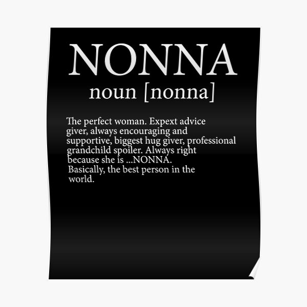 "Nonna-Definition" Poster von kieranight | Redbubble