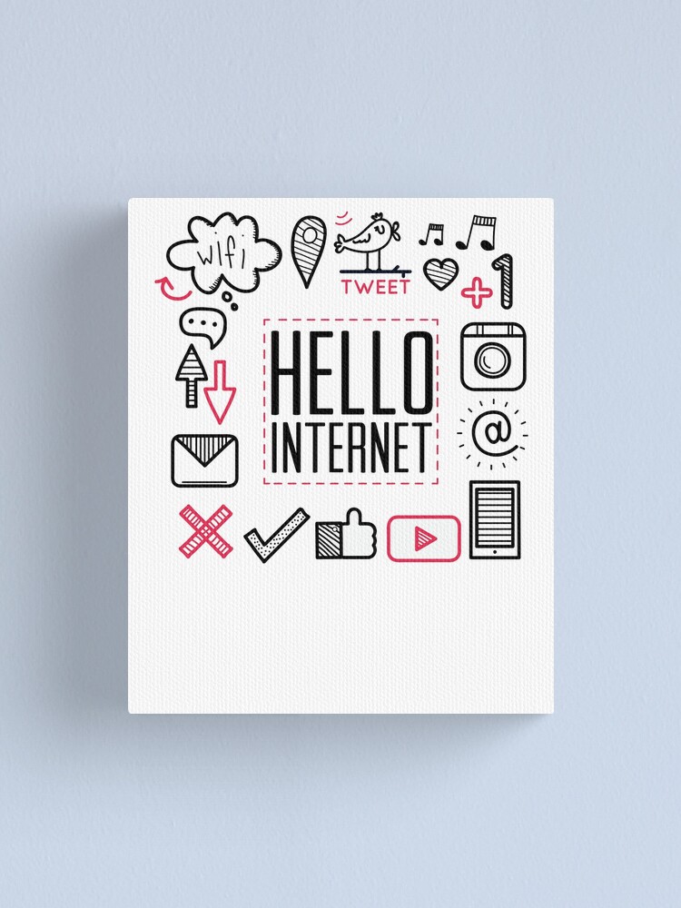 "Hello Internet Computer Geek Nerd Social Media Meme" Canvas Print by ...