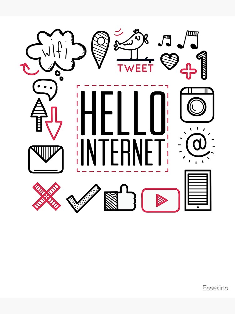 "Hello Internet Computer Geek Nerd Social Media Meme" Canvas Print by ...