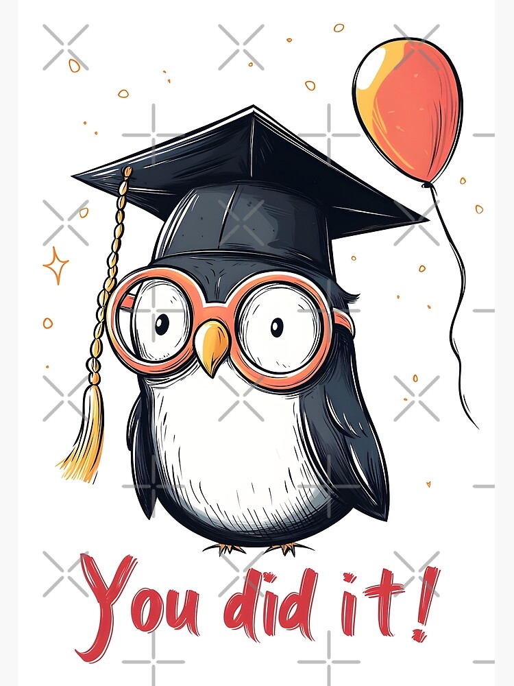 Penguin Graduation Card Printable