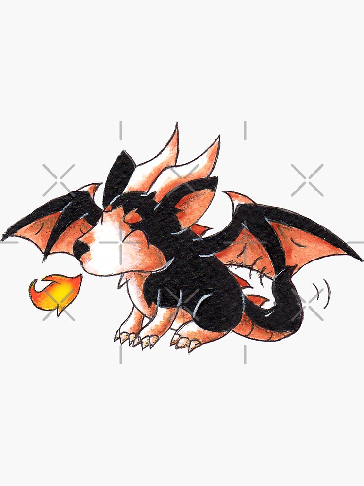 "Dragon Doggo" Sticker for Sale by KOKeefeArt | Redbubble