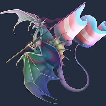 "Trans Pride Dragon" Art Print for Sale by AppleJuiceFlood | Redbubble