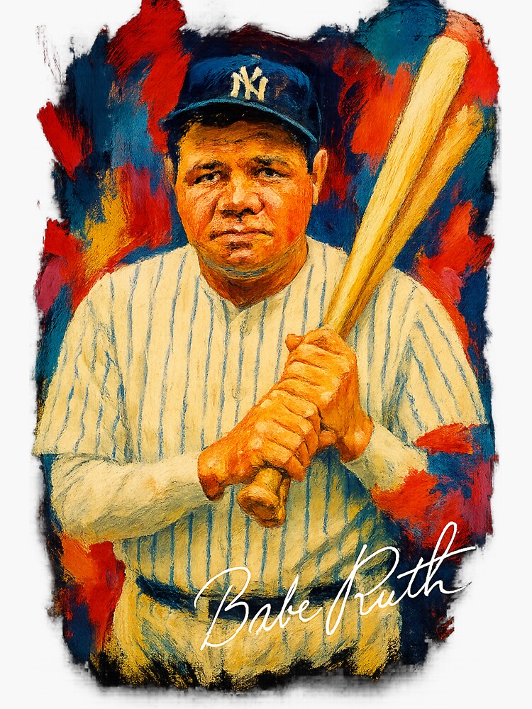 "Legendary Babe Ruth Baseball Art – Iconic New York Yankees Design ...
