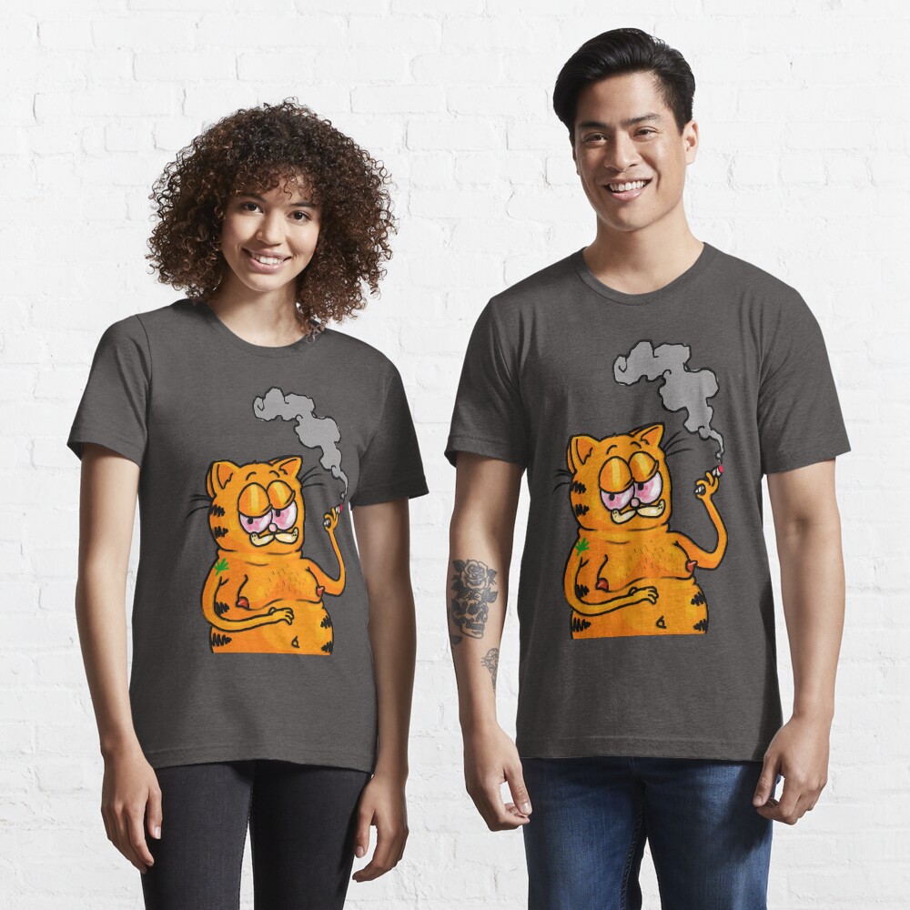 "Garfield Smoking Weed" T-shirt for Sale by thesandworm | Redbubble ...