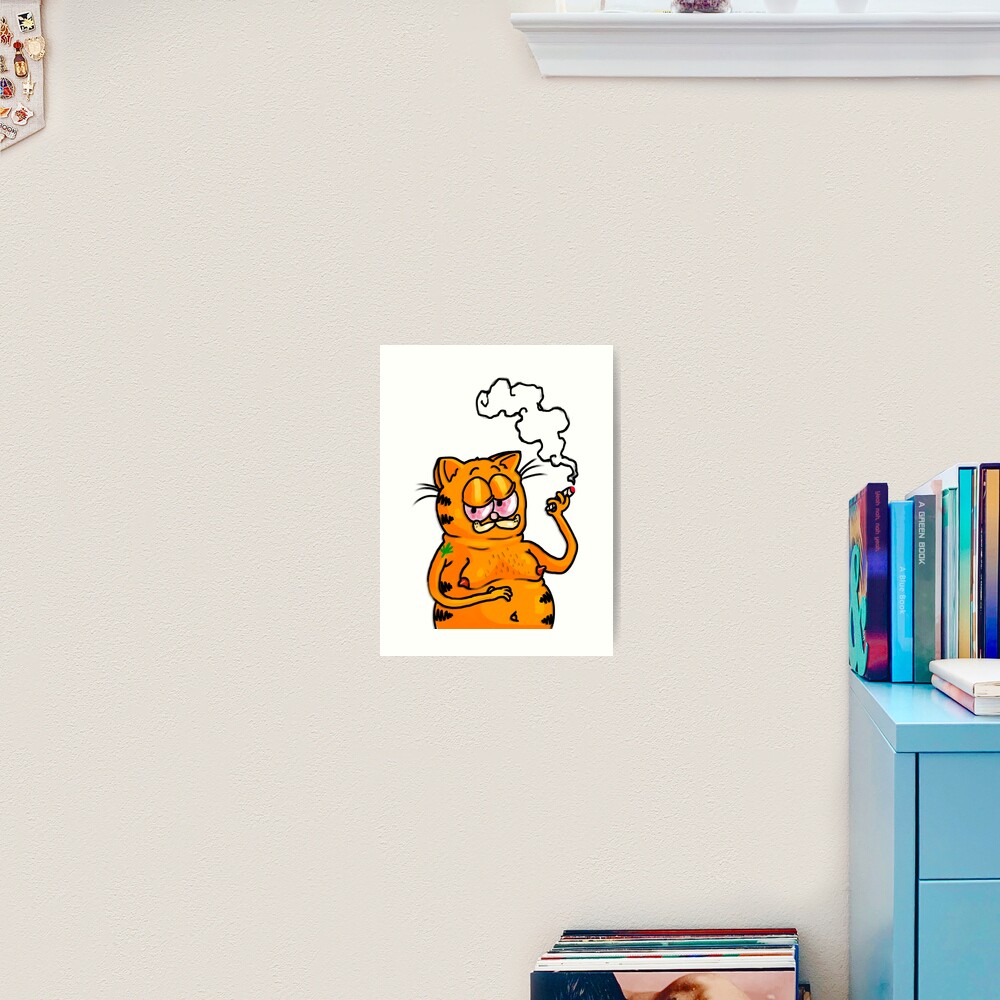 "Garfield Smoking Weed" Art Print by thesandworm | Redbubble