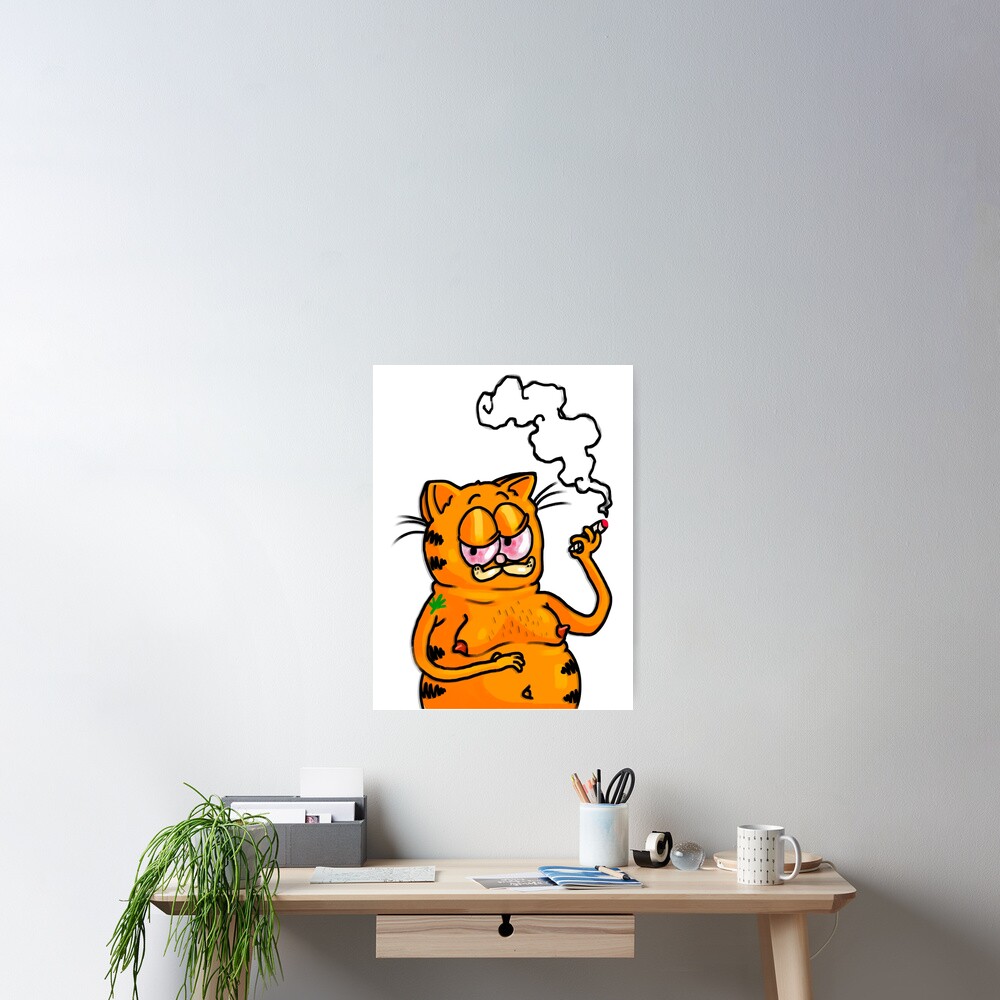 "Garfield Smoking Weed" Poster for Sale by thesandworm | Redbubble