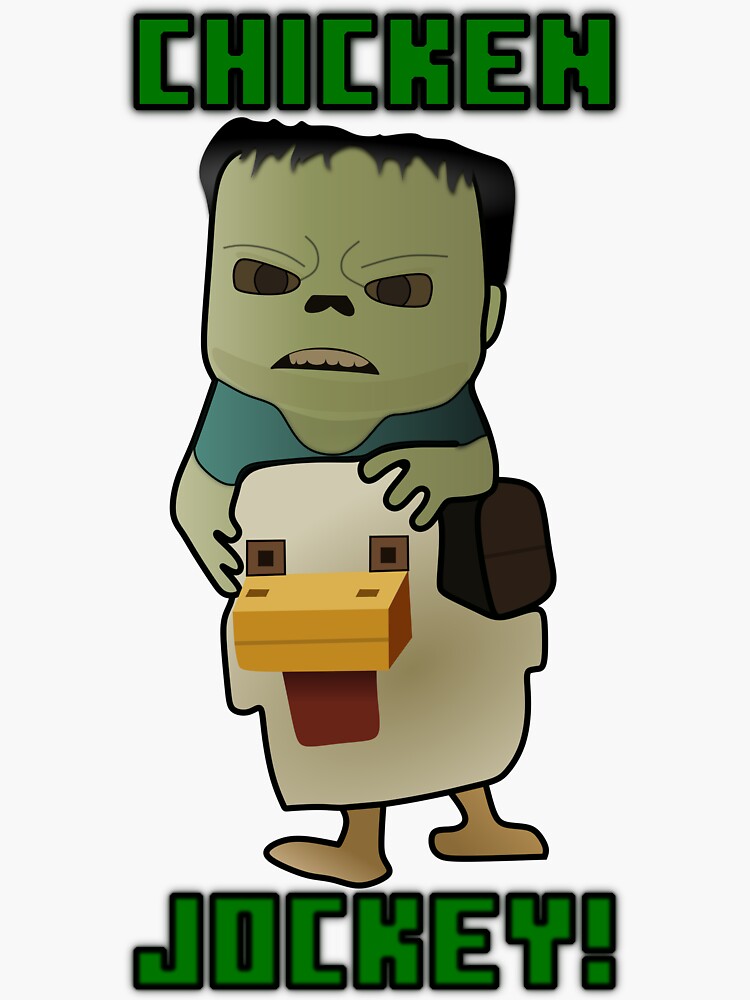 "Chicken Jockey Cartoon Minecraft Movie" Sticker for Sale by raijuto ...