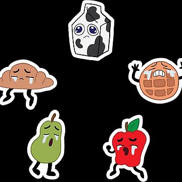 "Crying Breakfast Friends" Sticker for Sale by IamSare | Redbubble