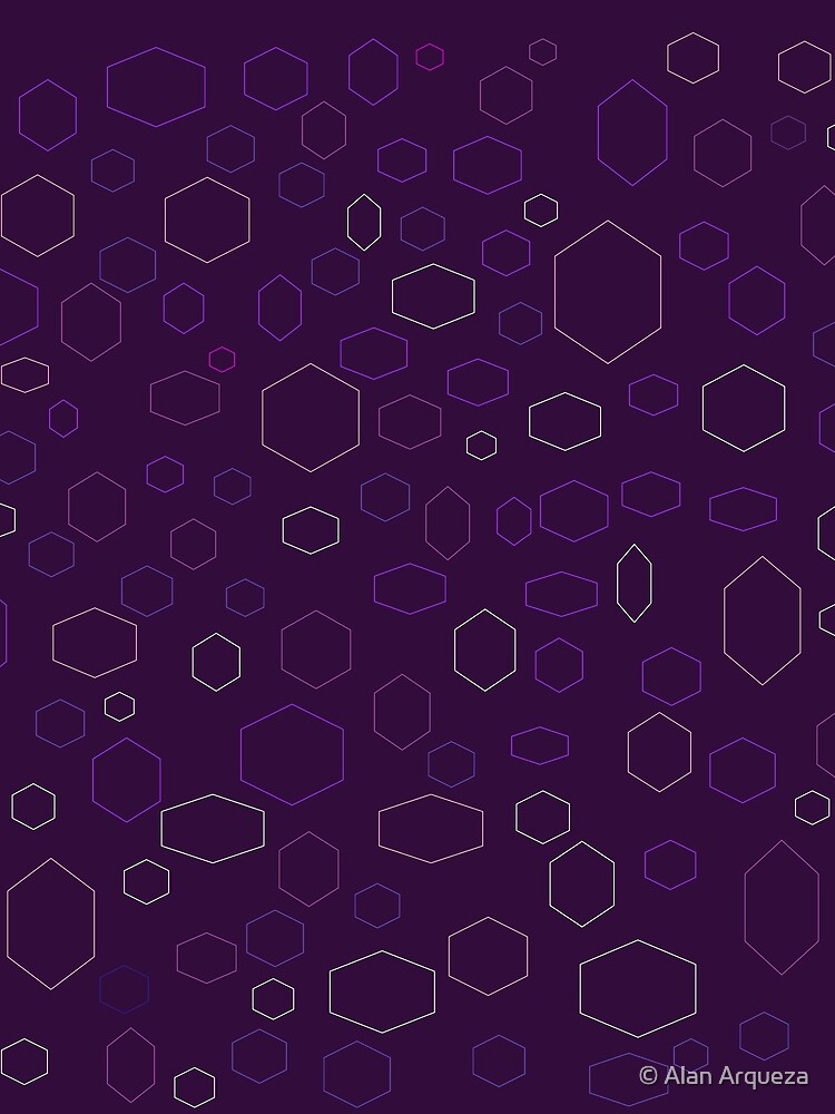 "Hexagon Purple White Pink on Purple Background Design No. 2" Graphic T ...
