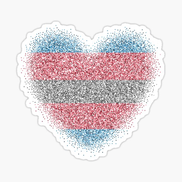 "Trans Glitter Heart" Sticker for Sale by PikiOllie | Redbubble