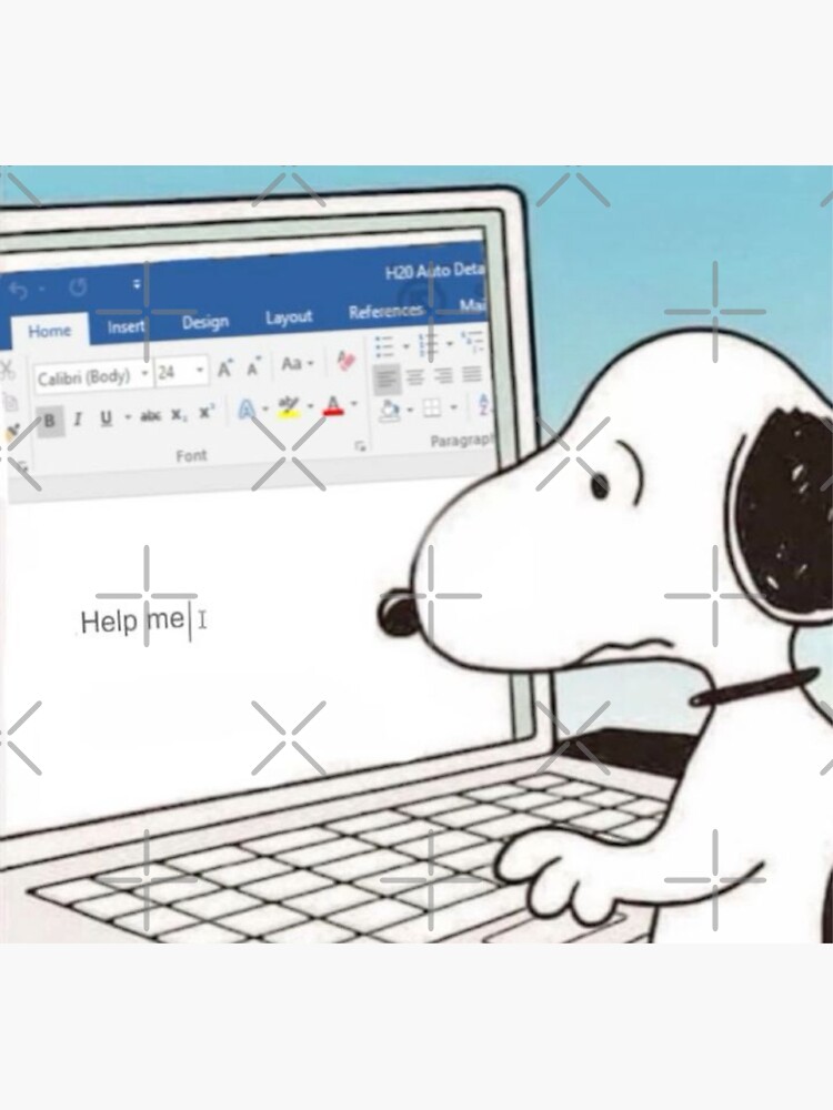 "Snoopy Help Me Meme" Sticker for Sale by communismustard | Redbubble