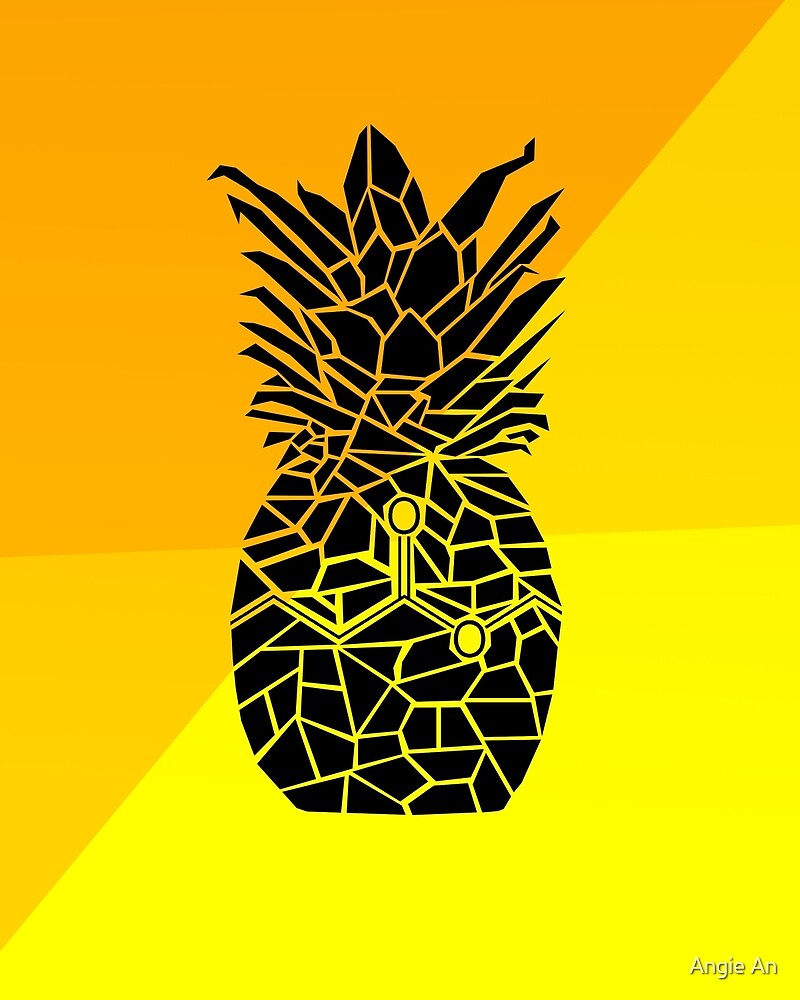 "Geometric Fruit- Pineapple" by Angie An | Redbubble
