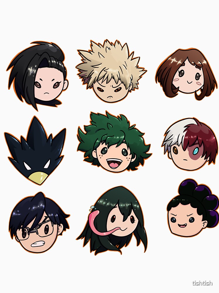 "MHA Chibi" T-shirt for Sale by tishtish | Redbubble | my hero t-shirts ...