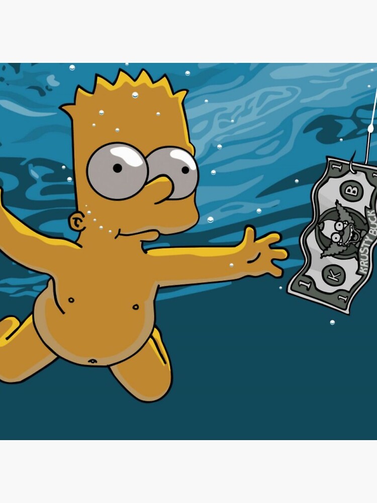 "Bart Simpson Chasing Money Nirvana Cover Album Cover" Sticker for Sale by tangibleart | Redbubble