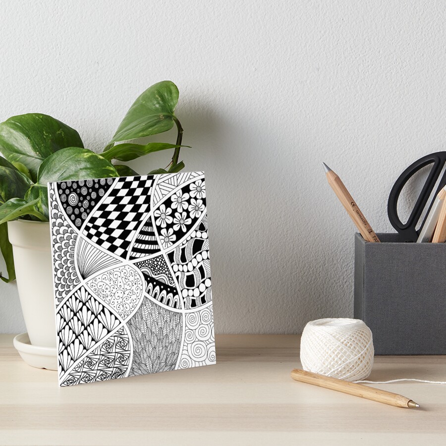 "Elegant Zentangle Art Deco Design | Intricate Abstract Pattern" Poster ...