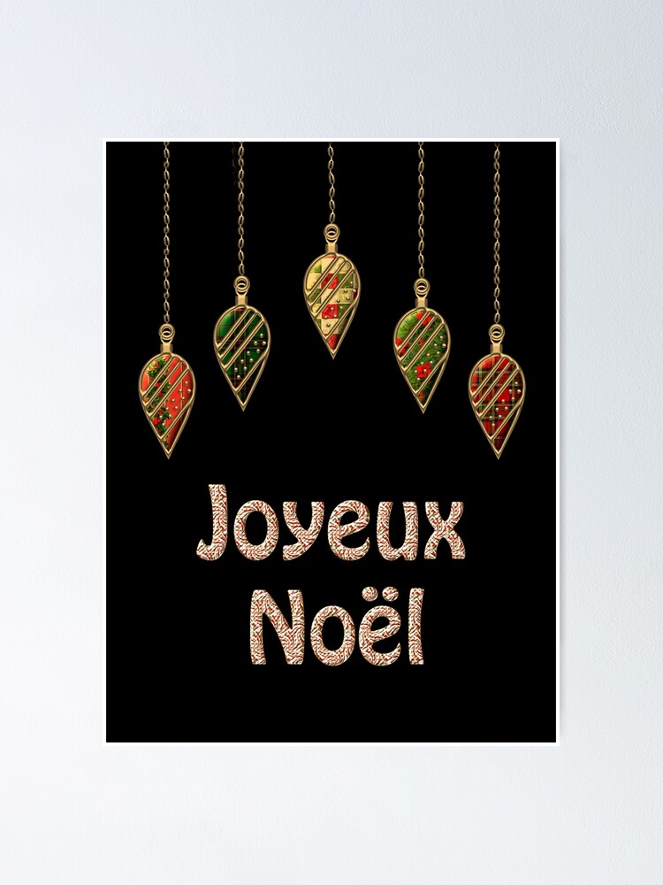"Merry Christmas in French Joyeux Noel" Poster for Sale by netdweller ...