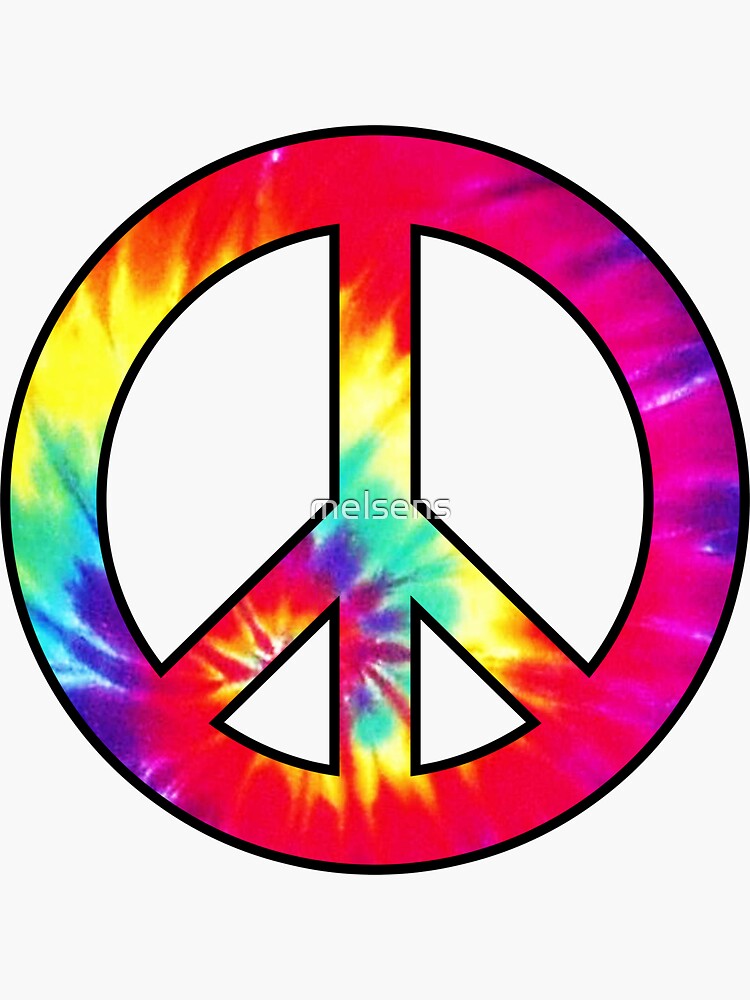"Tie Dye Peace Sign - Tie-Dyed Design" Sticker for Sale by melsens ...