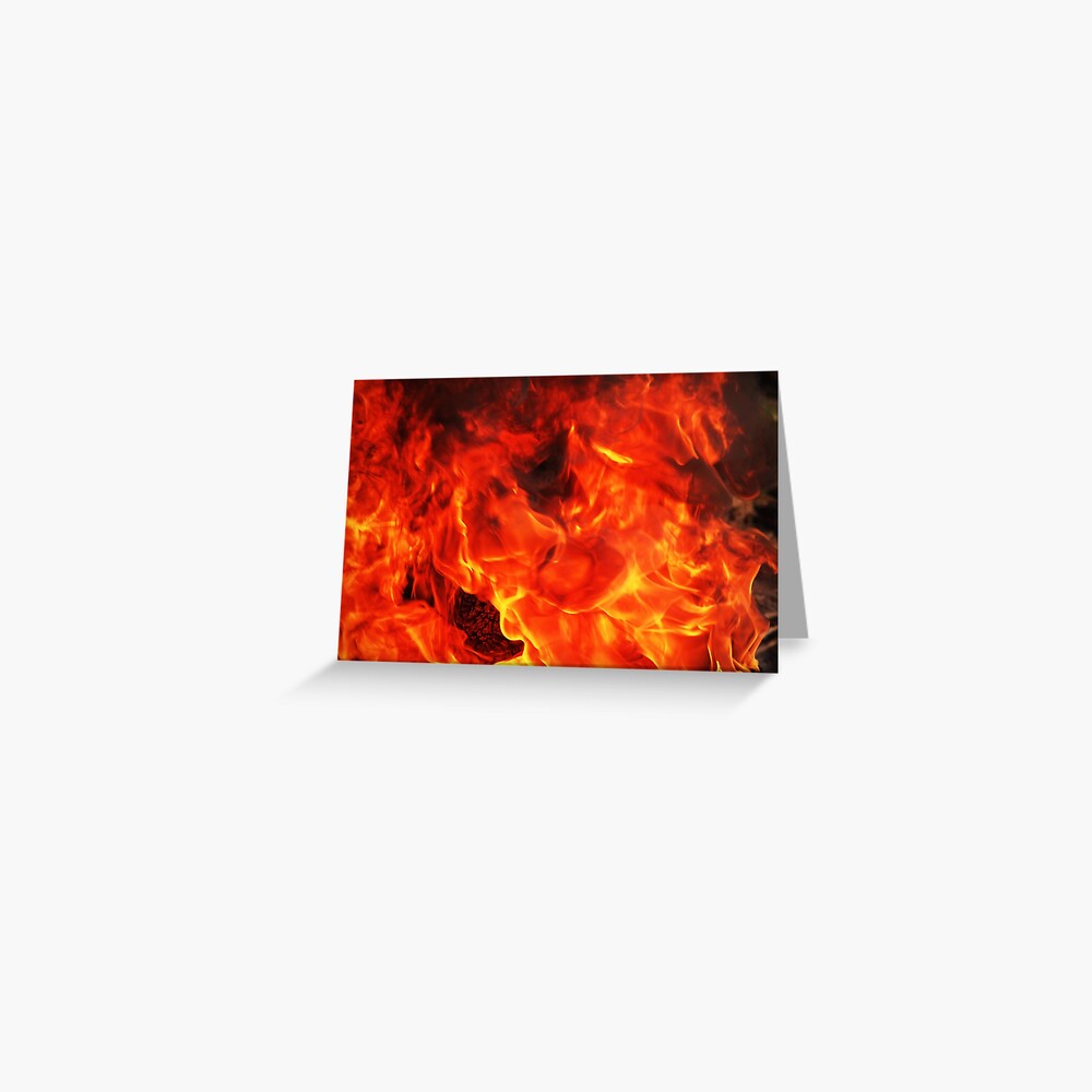 "Raging Fire flames texture background photography HD" Greeting Card by ...