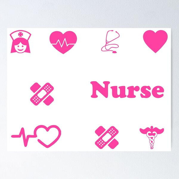 "Pink Nurse Sticker Set" Poster for Sale by mothernatural | Redbubble