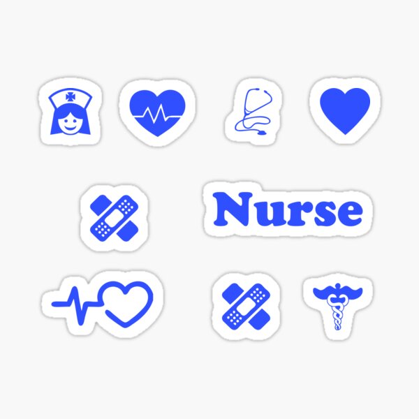 "Blue Nurse Sticker Set" Sticker for Sale by mothernatural | Redbubble